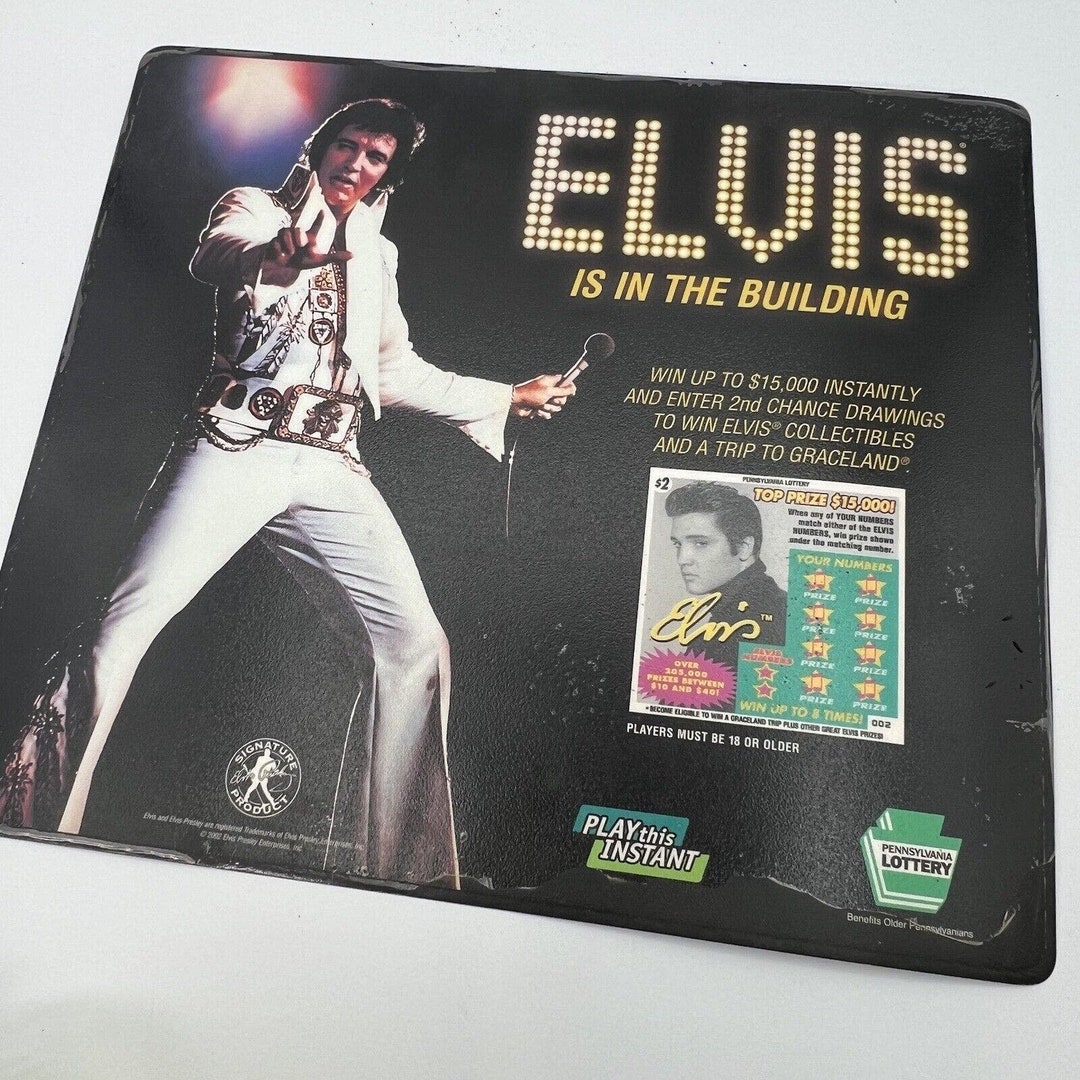 Vintage Elvis Presley is in Building Poster PA Lottery Counter Mat ...