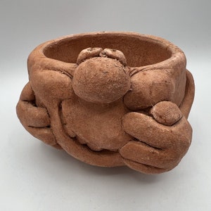 Vtg Studio Art Pottery Ugly Face Planter Clay Kersten Bros Grotesque ...