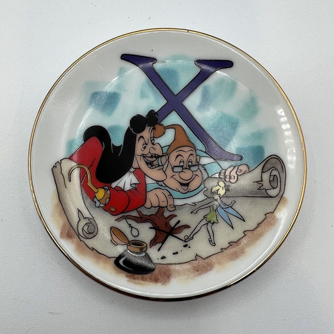 Vtg Disney's Alphabet Disney Letter X Mini Plate Collection 3.25 Japan ...