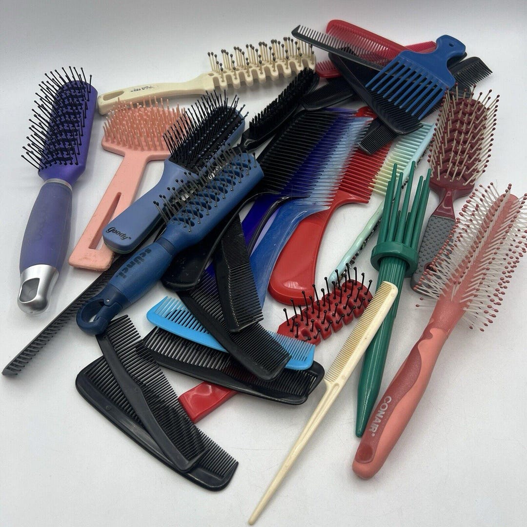 Lot 20+ Vintage Combs & Brushes USA Plastic Goody Unbreakable Pocket ...