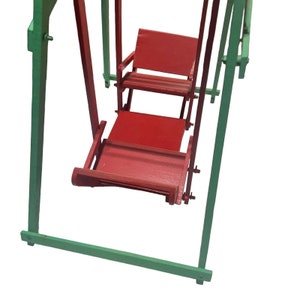 Antique German Double Wood Doll Swing Green Red Handmade Furniture 16 ...