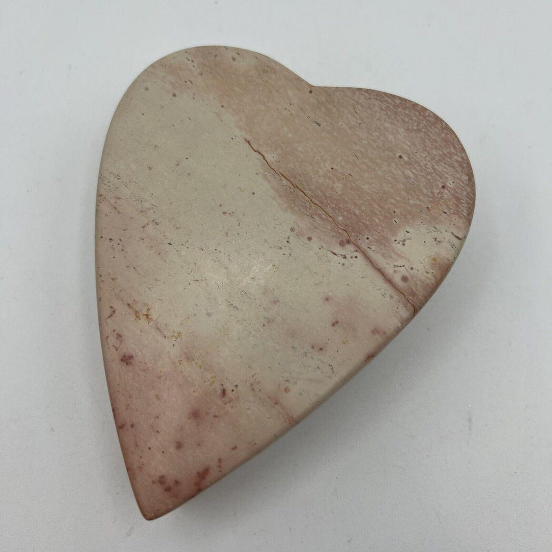 Heart Raspberry Alabaster Pink Trinket Jewelry Box Hand Carved Lid 5 ...