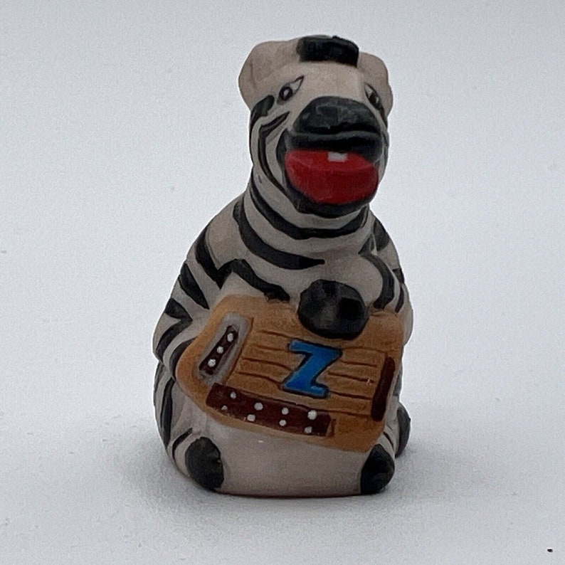 Vtg Franklin Mint Animal Alphabet Z Figurine Richard Walz Zebra Zither ...