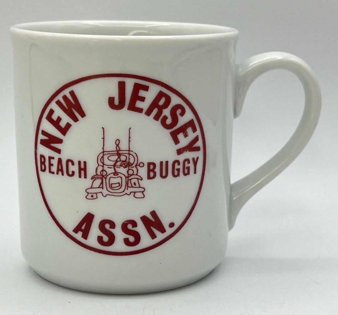 Vintage New Jersey Beach Buggy Association Coffee Mug Red White Ceramic ...
