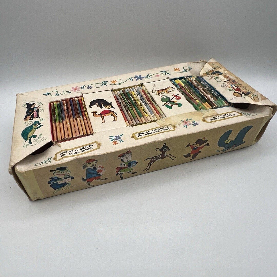 1964 the Tiny Golden Books Library 36 Mini Books 3 Libraries Kunhart ...