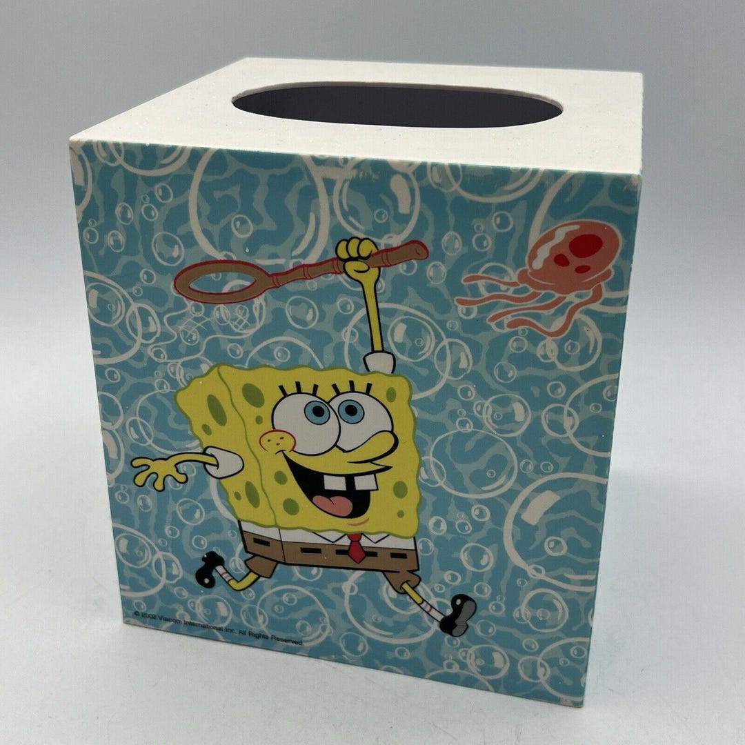 Vtg Spongebob Squarepants Plastic Tissue Box Cover 2002 Viacom ...