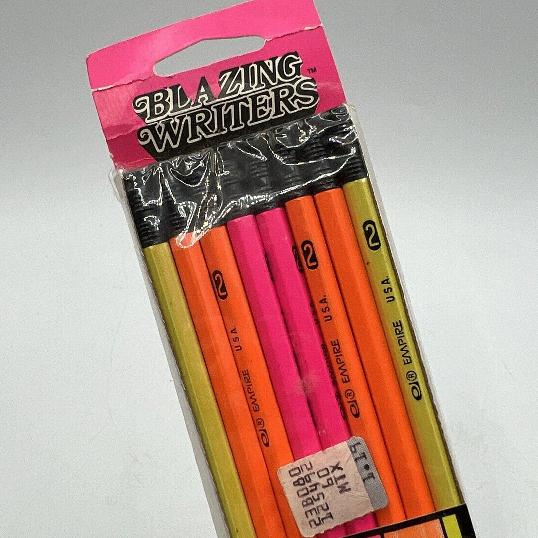 8 Vtg 80s 90s Empire Berol Blazing Writers No 2 Lead Pencils Neon ...