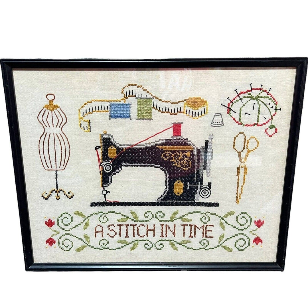 Vtg Lee Wards Cross Stitch A Stitch in Time Complete Framed - Etsy