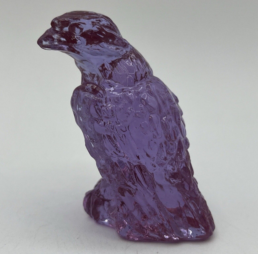 Vintage Boyd Art Glass Bernie the Eagle Figurine Alexandrite Purple ...