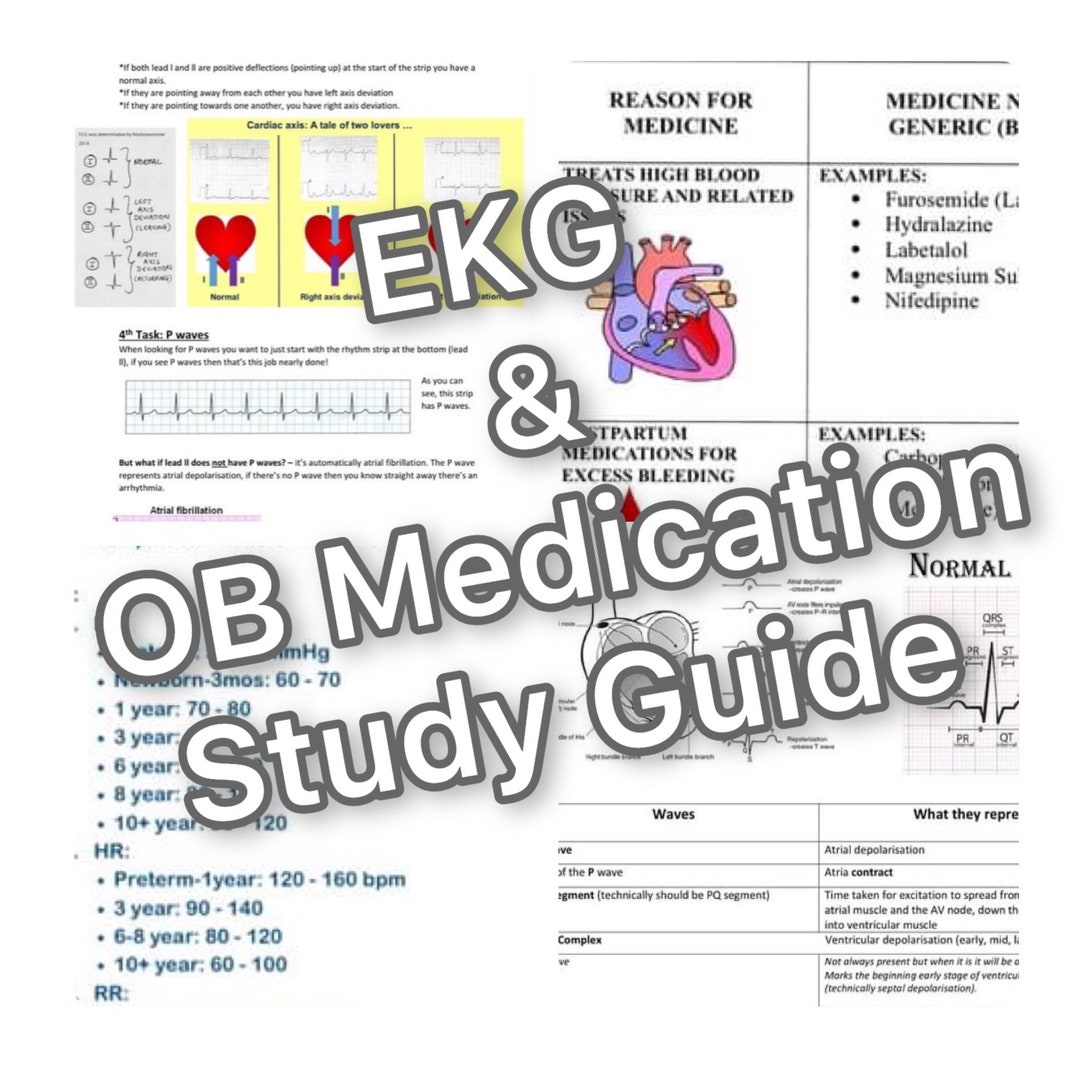 NCLEX RN EKG & Medication Study Notes - Etsy