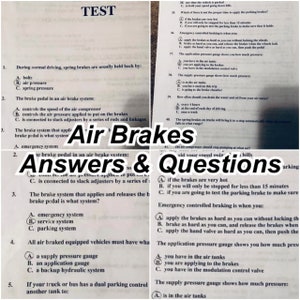 CDL Air Brakes Section Question & Answer Test Pdf - Etsy