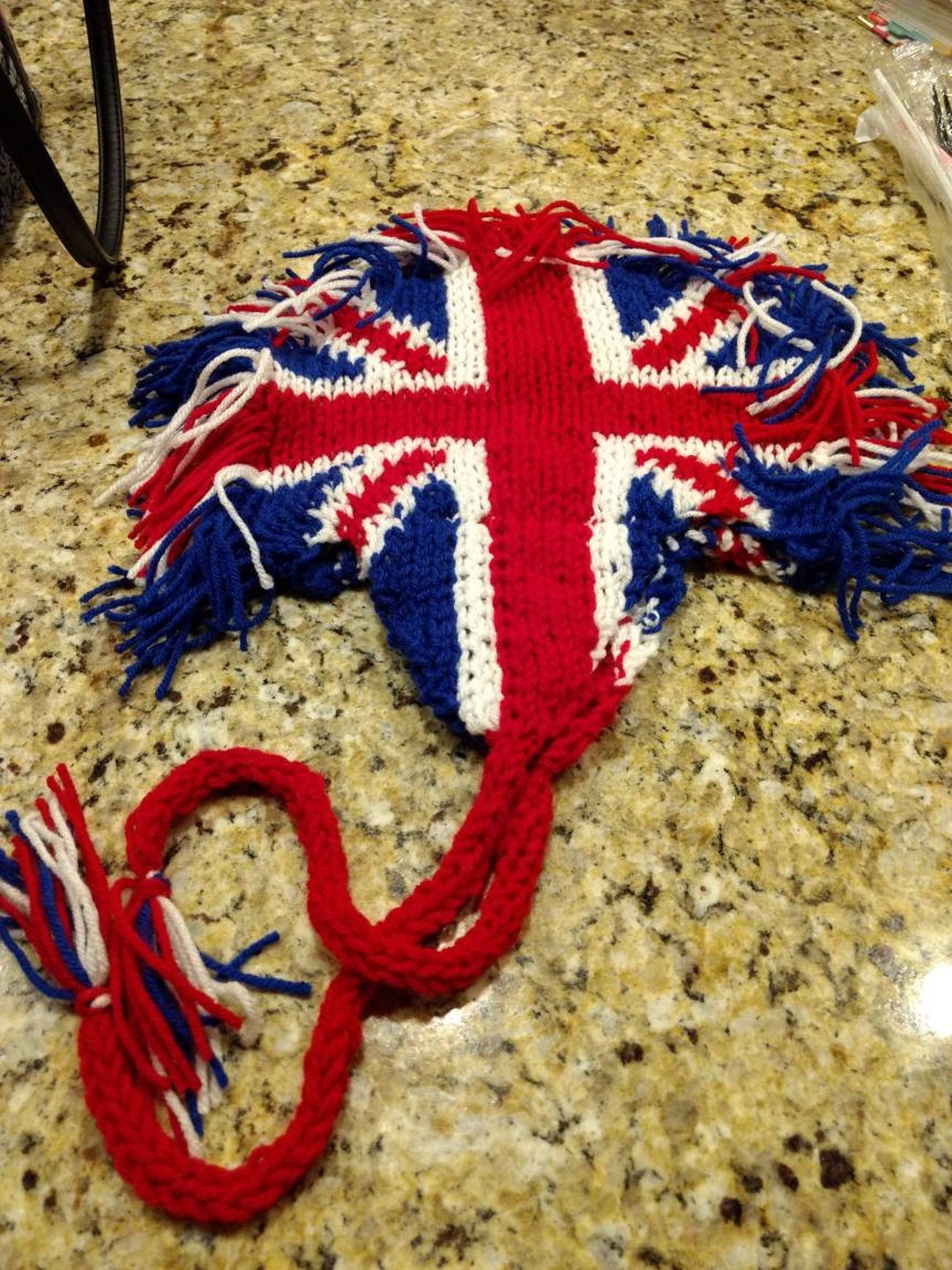 Knitted Union Jack Mohawk Earflap Hat - Etsy