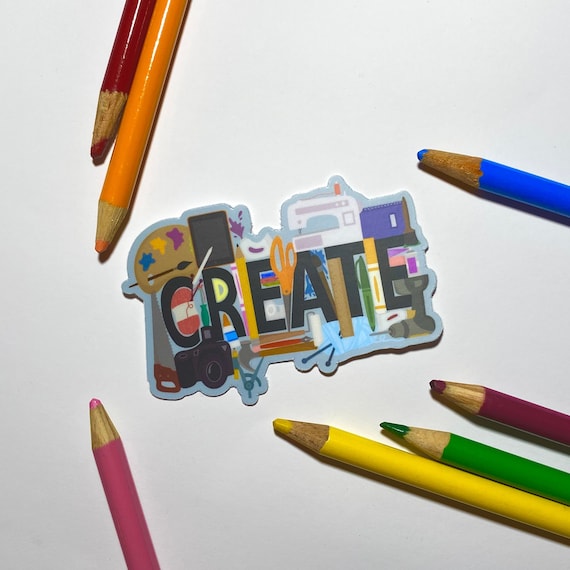 Create Art Waterproof Sticker for Artists - Etsy