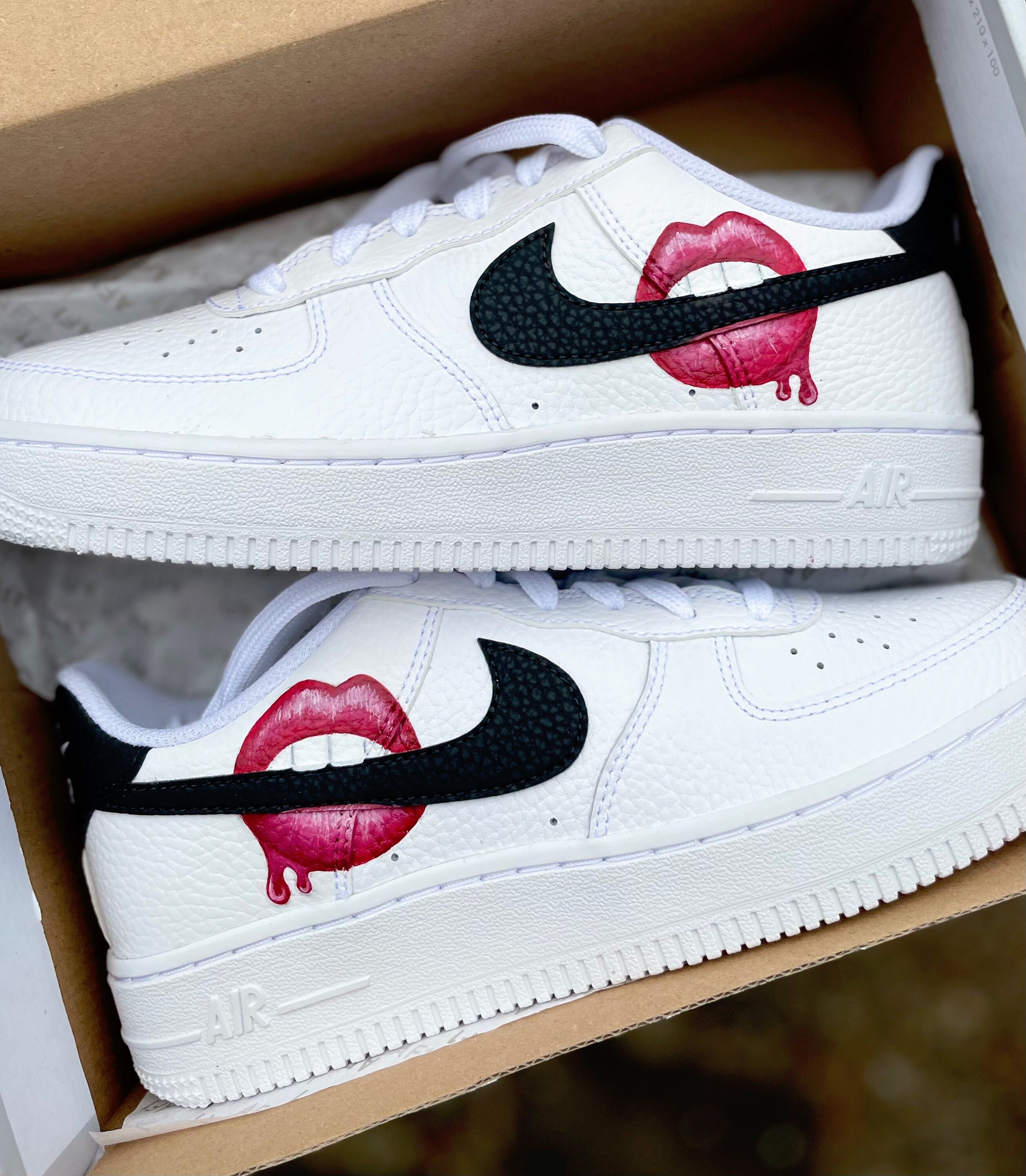 Hand Painted Air Force 1s | Dripping Lip Air Force 1s, Hand Painted ...
