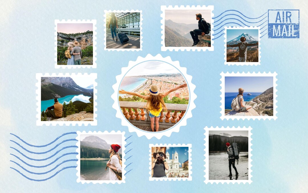 Stamp Personalized Background Template Canva - Etsy