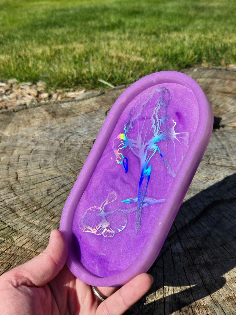 Purple and Lavender Black Light Reactive Pill Tray With Holographic ...