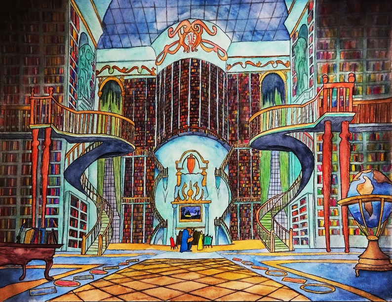 Print: Belle's Library - Etsy