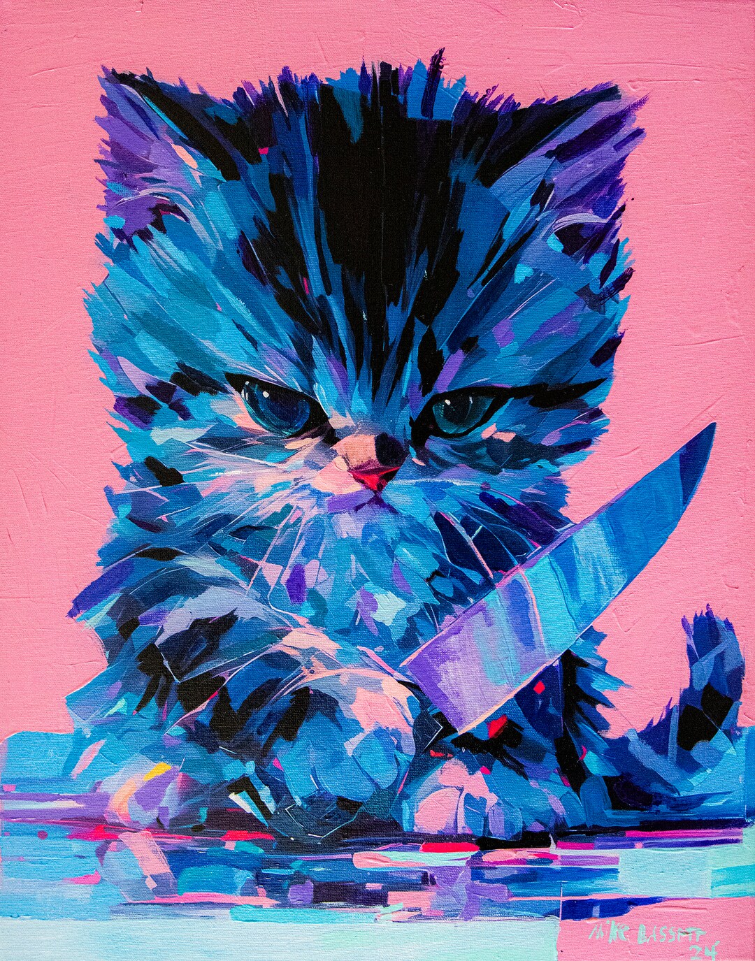 Kevin the Murder Kitten — Pink-blue Cat Print | Cute, Creepy & Totally ...
