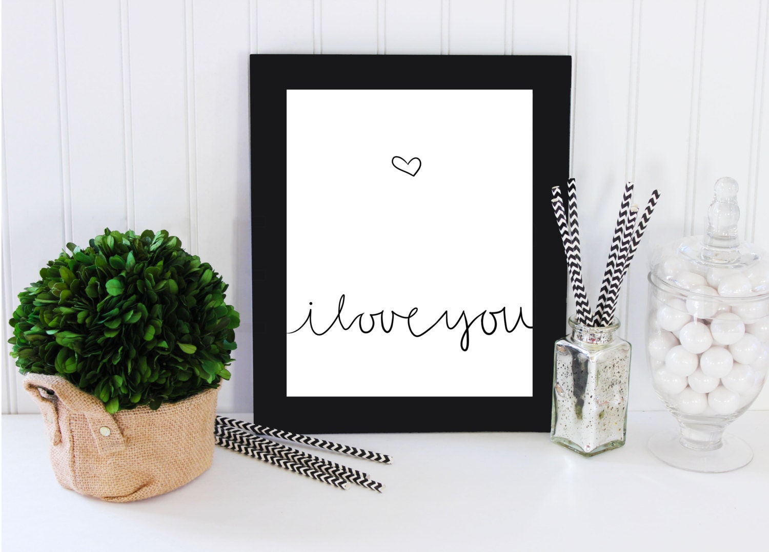 Printable Typography I Love You - Etsy