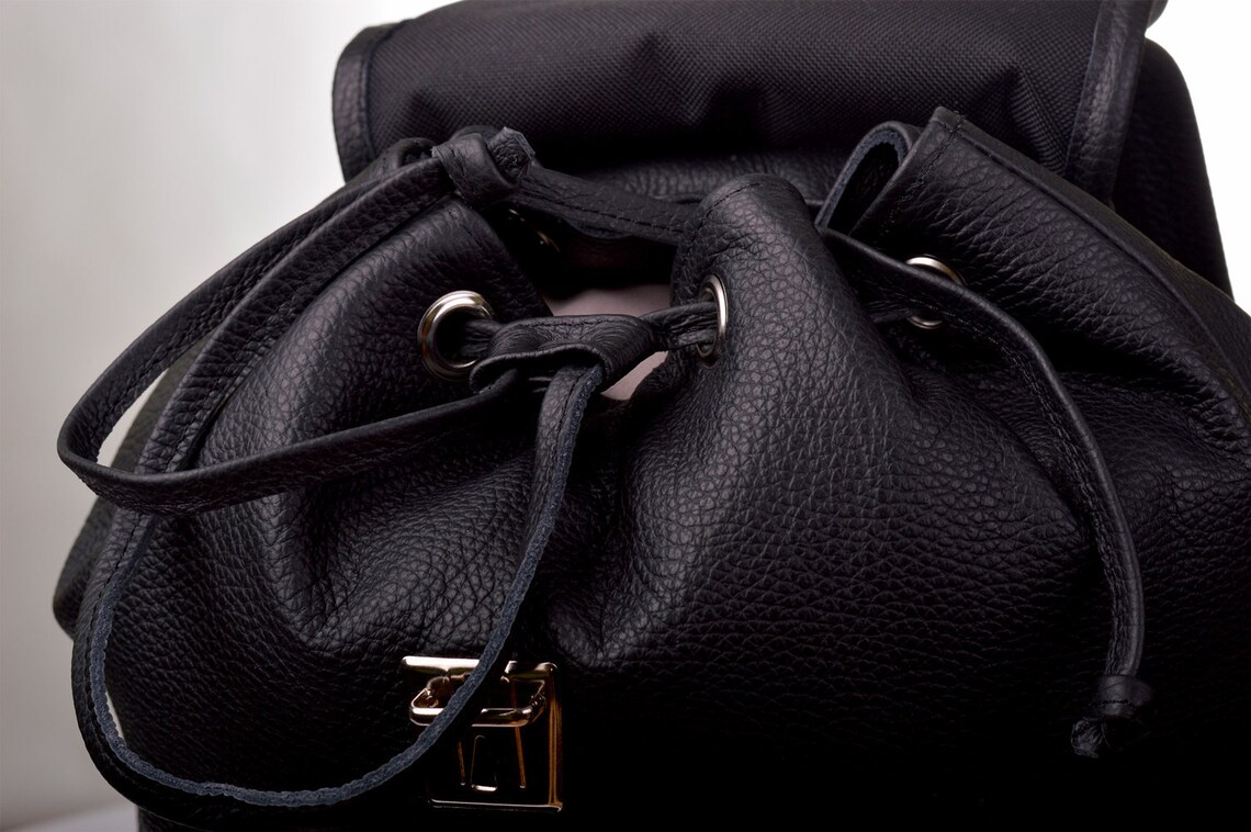 Leather Large Backpack Leather Handmade Black Backpack - Etsy