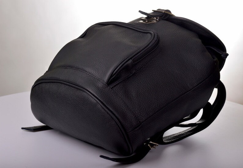 Leather Large Backpack Leather Handmade Black Backpack - Etsy
