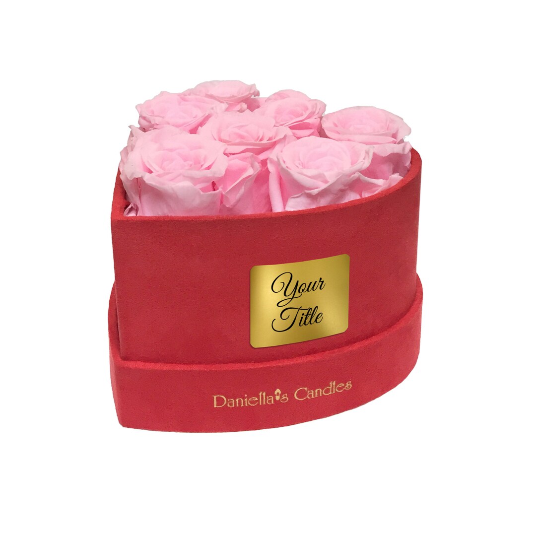 Personalized Heart Shaped Roses Box, Real Long Lasting Roses, Luxury ...