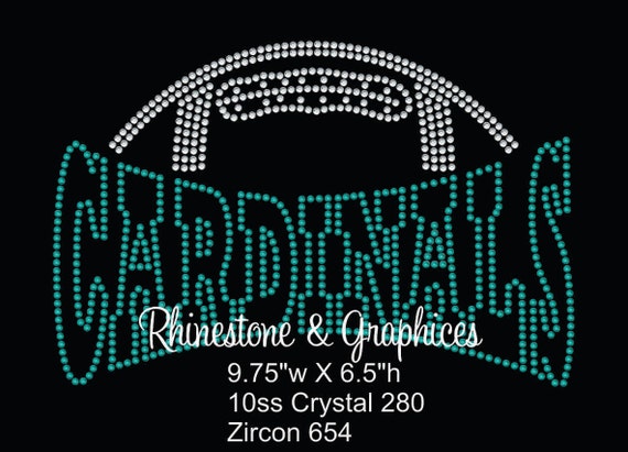 Rhinestone Football Cardinals Design Pattern Graphic Design | Etsy