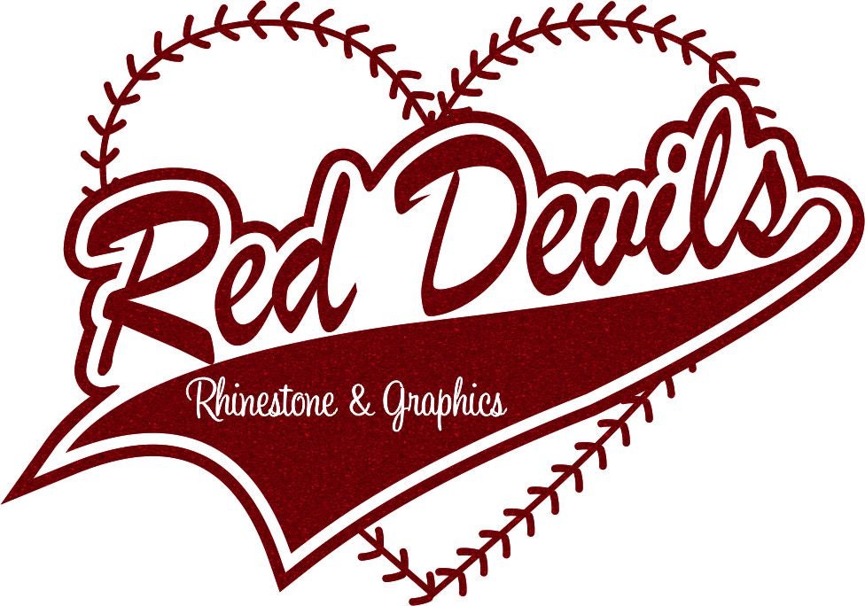 Red Devils Baseball Heart with Laces Instant download SVG | Etsy