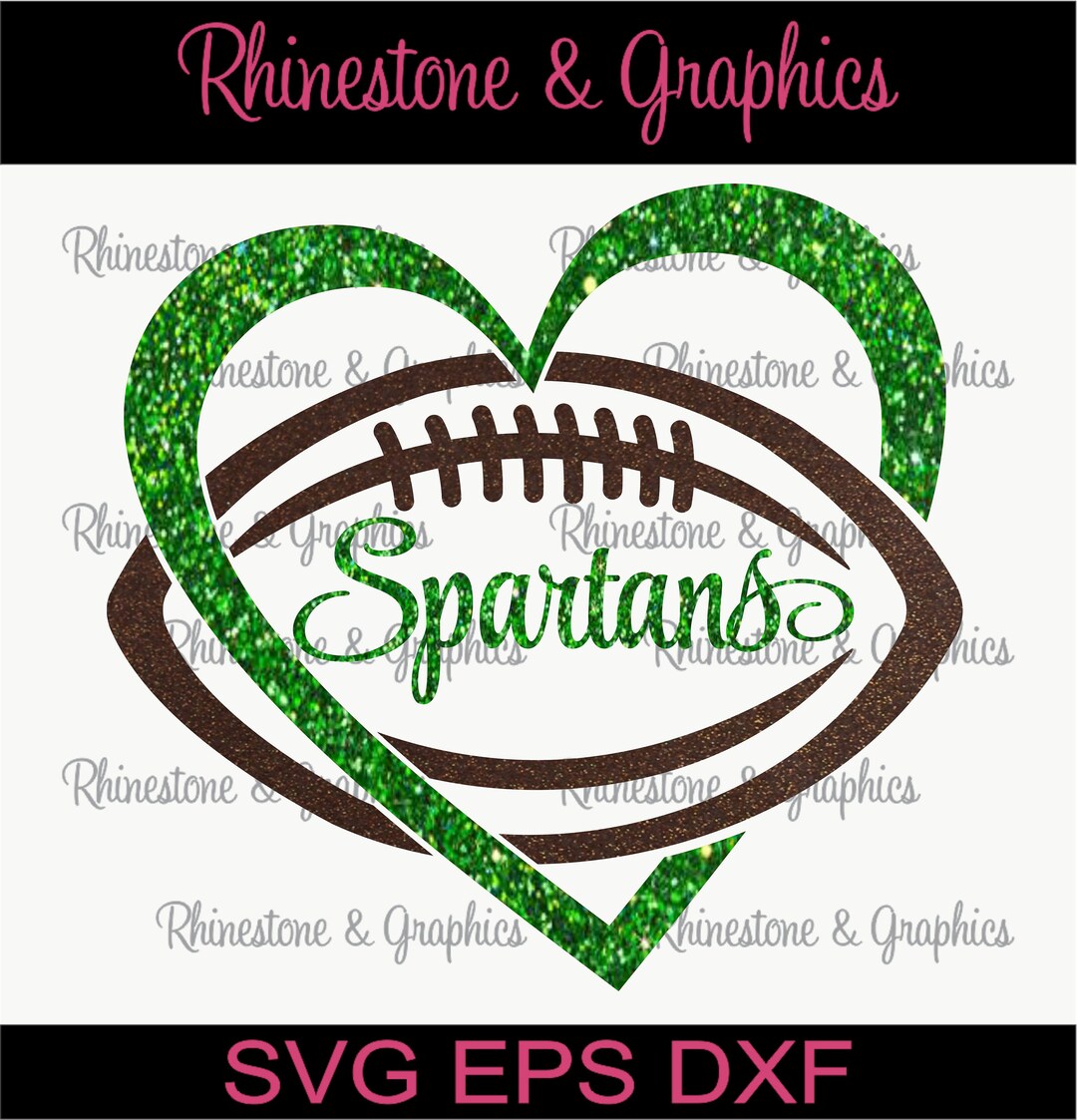 Spartans Football Heart Design Pattern Graphic Design Instant Download ...