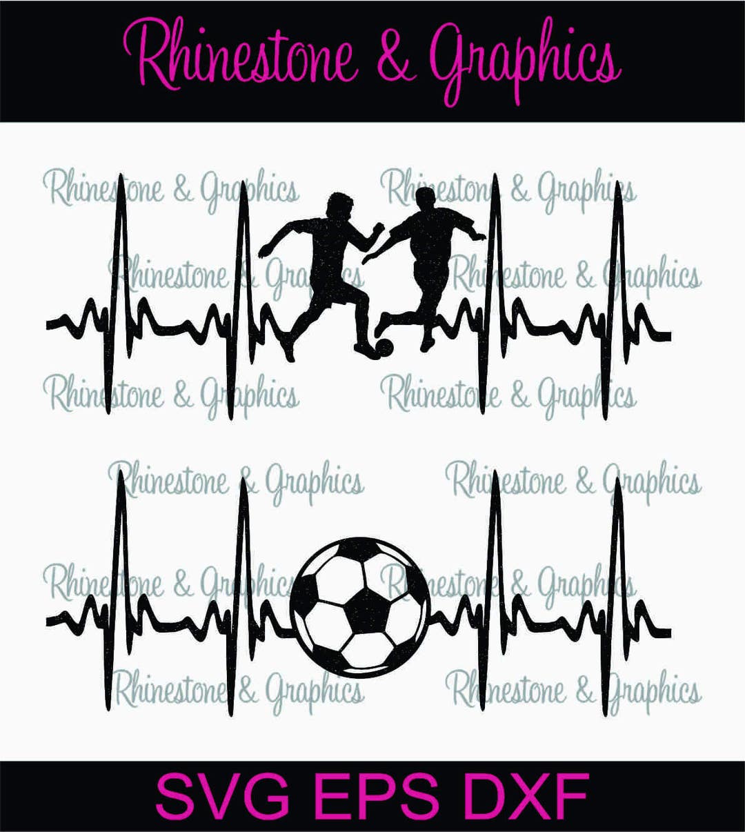 Soccer Heartbeat Pattern Instant Download SVG EPS DXF Cutting File - Etsy