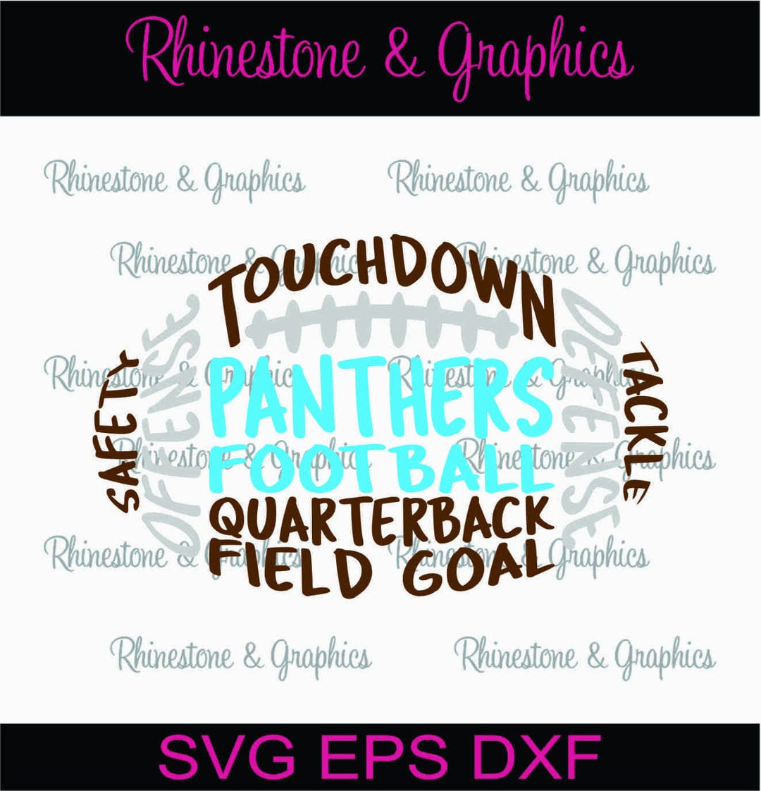 Panthers Football Shaped Word Instant Download SVG, Eps, DXF Cutting ...