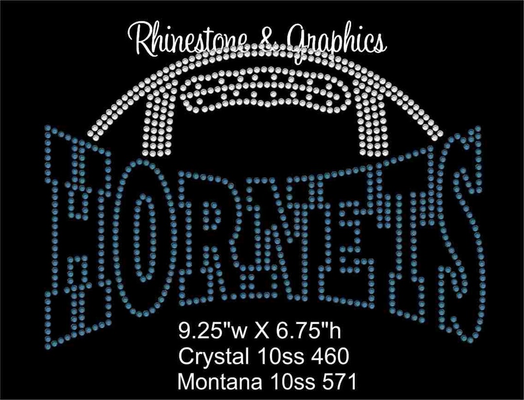 Rhinestone Football Hornets Design Pattern Graphic Design Instant ...
