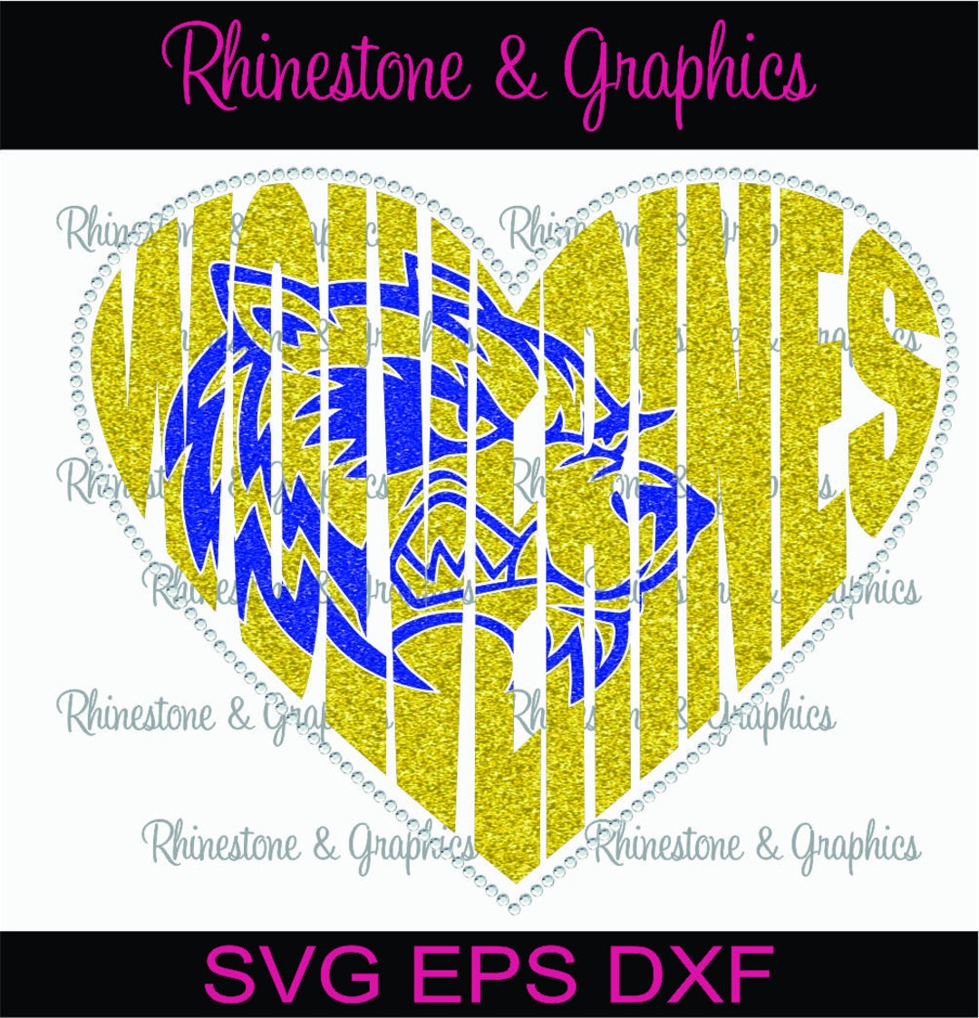 Wolverines Heart Shape Word With Wolverine Knockout Outlined in ...