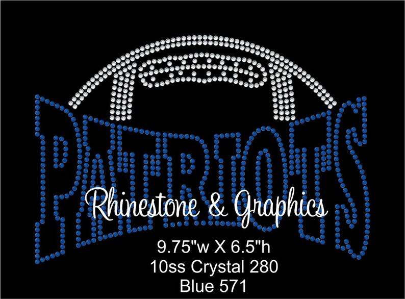 Rhinestone Football Patriots Design Pattern Graphic Design - Etsy