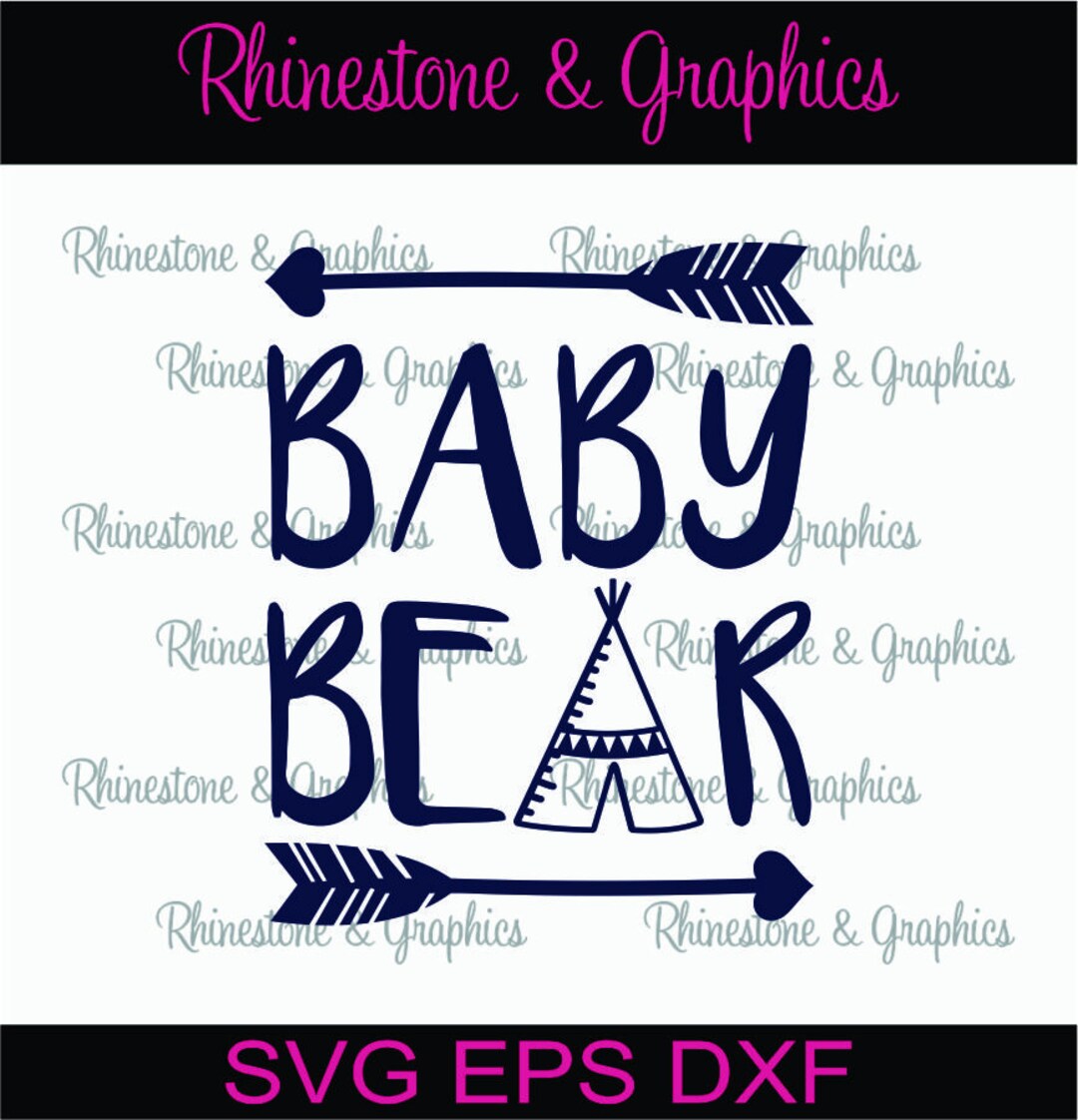 Baby Bear Pattern Instant Download SVG EPS DXF Cutting File - Etsy