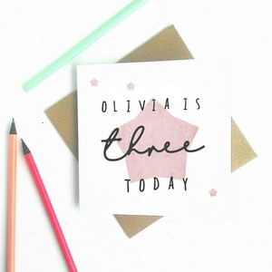 Personalised Girl Birthday Card, Birthday Name Card, Star Birthday Card ...