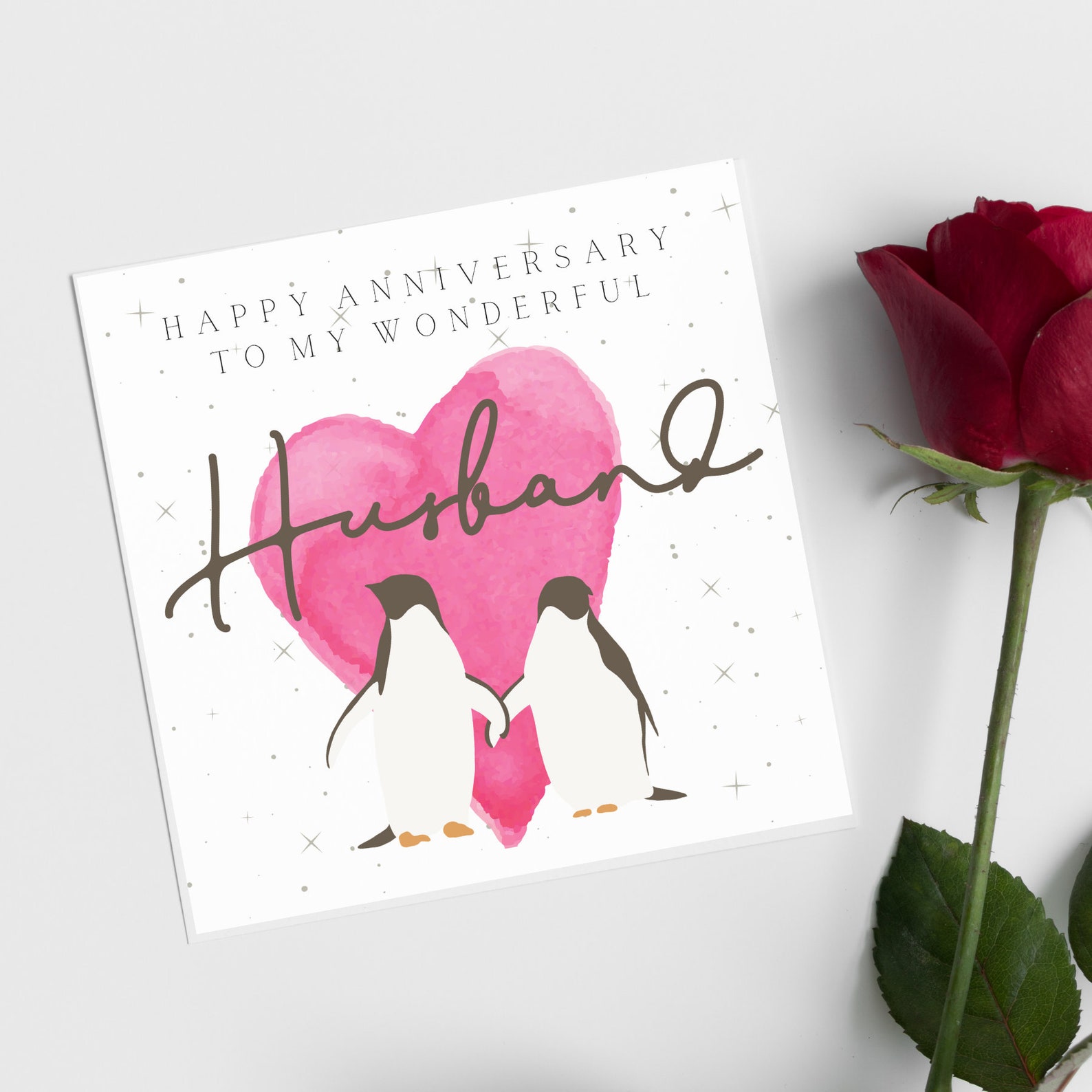 Penguin Anniversary Card for Husband: Soulmate Penguins - Etsy UK