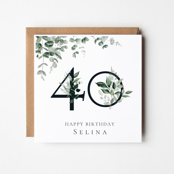 Personalised 40th Birthday Card 40th Birthday Card Card for | Etsy