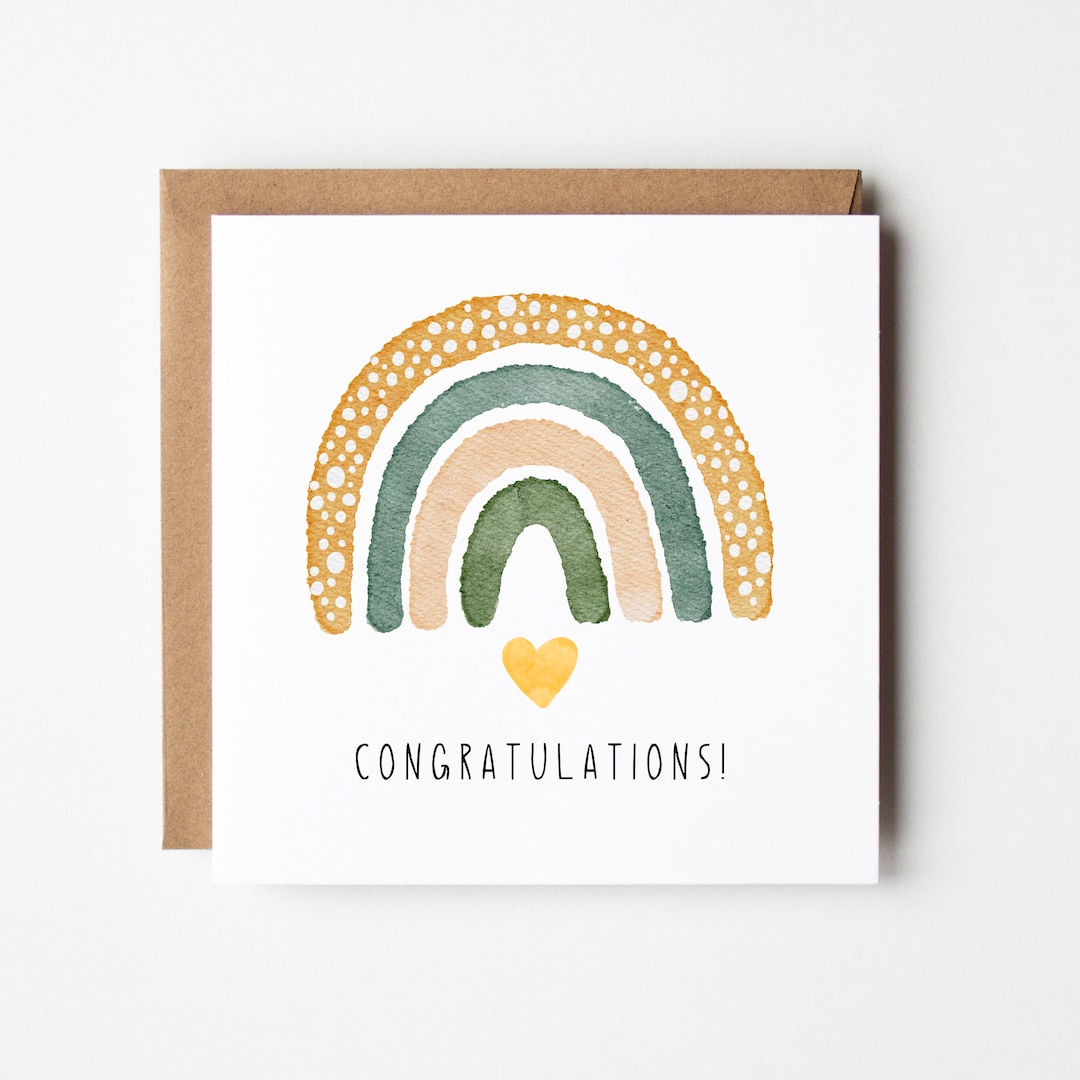 Congratulations Rainbow Card, Card for New Job, Promotion, Test Pass ...