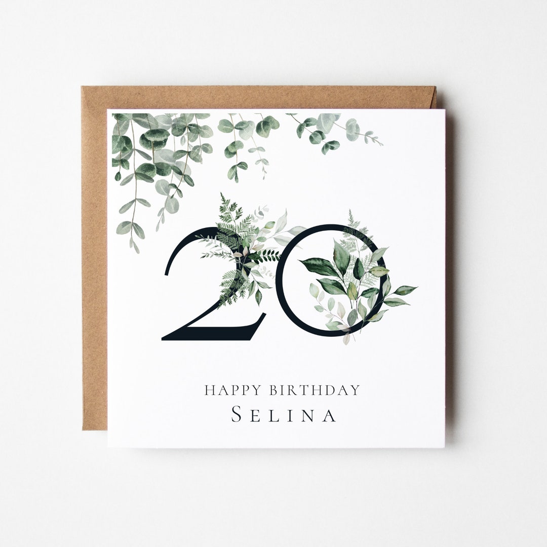 Personalised 20th Birthday Card, 20th Birthday Card, Card for 20, 20th ...