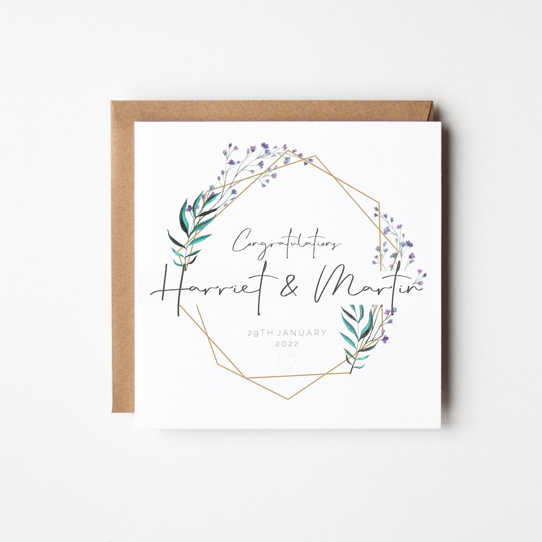 Personalised Wedding Card, Card for Wedding, Newly Married Card, Civil ...