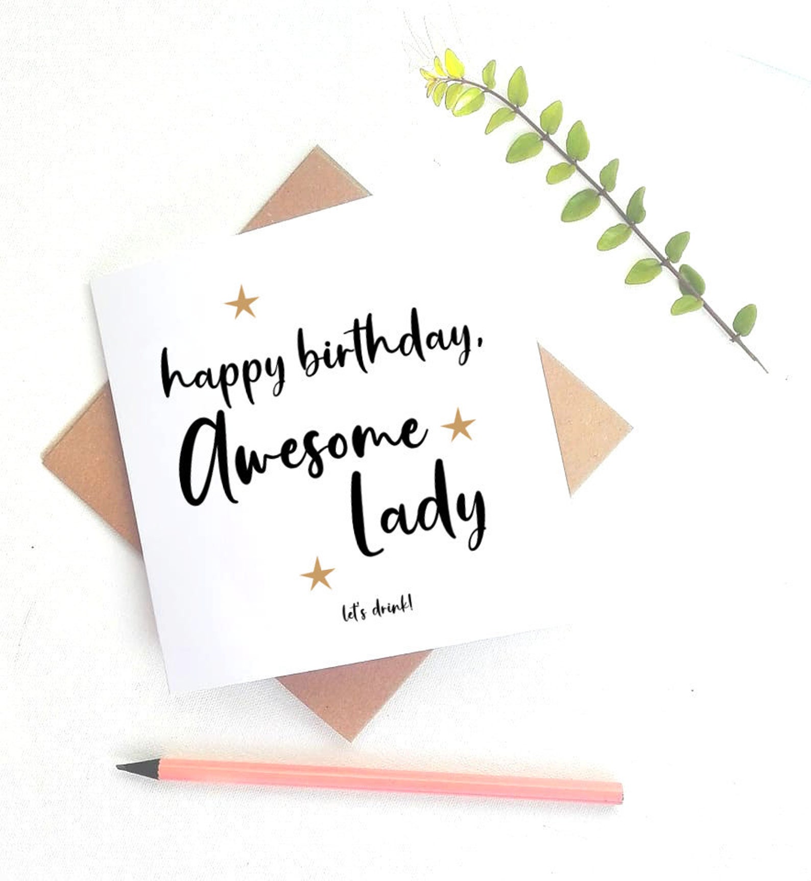 Awesome Lady Card Birthday Card for Her Card for Bestie - Etsy