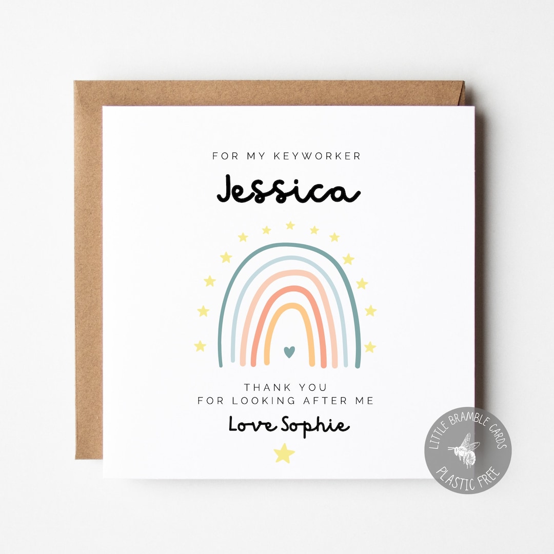 Personalised Thank You Nursery Key Worker Card/ Early Years Card ...