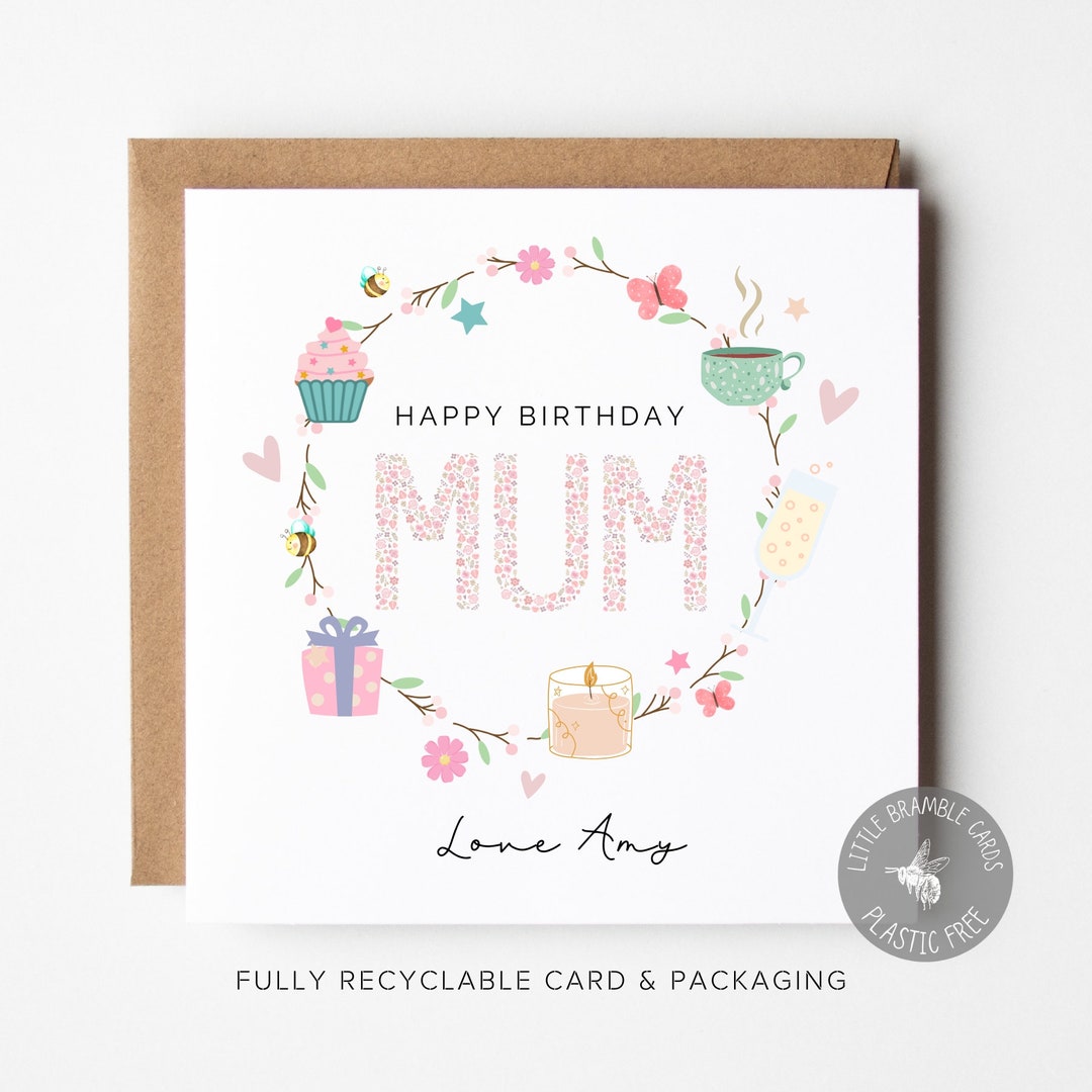 Personalised Birthday Card for Mum Lovely Mum Birthday Card - Etsy