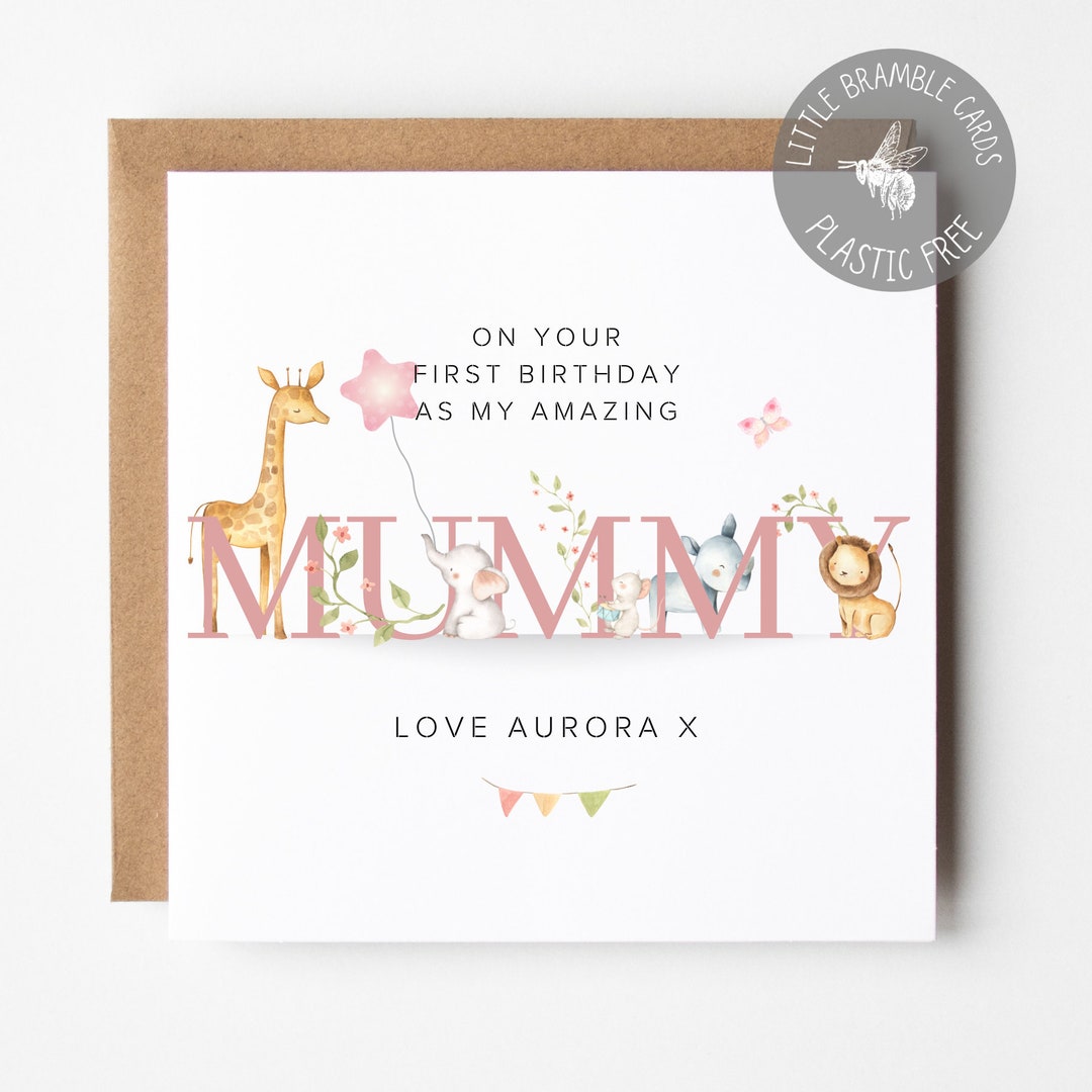 Mummy Birthday Card, 1st Birthday as a Mummy, Personalised Card From ...