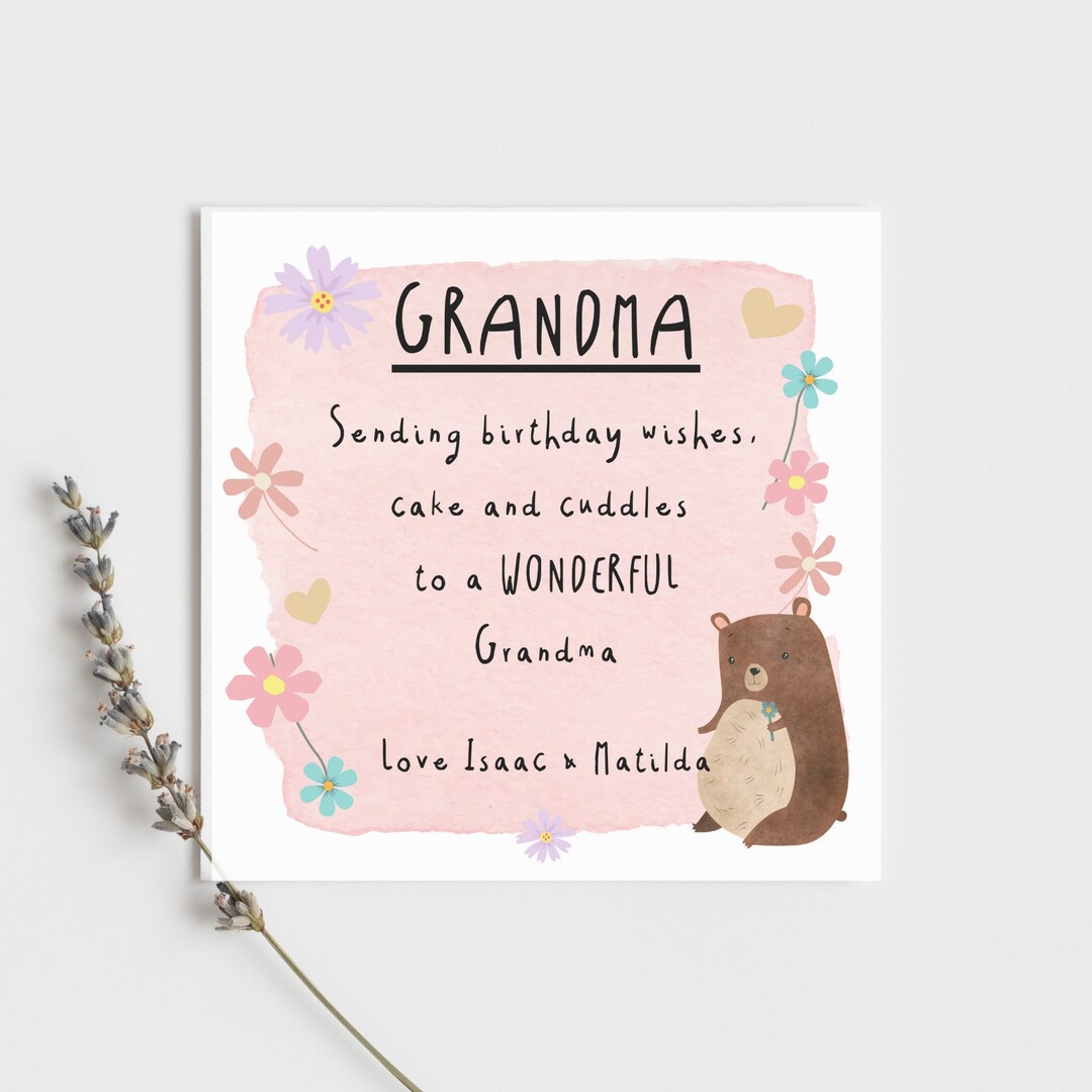 Grandma Birthday Card Personalised Card for Grandma Birthday - Etsy