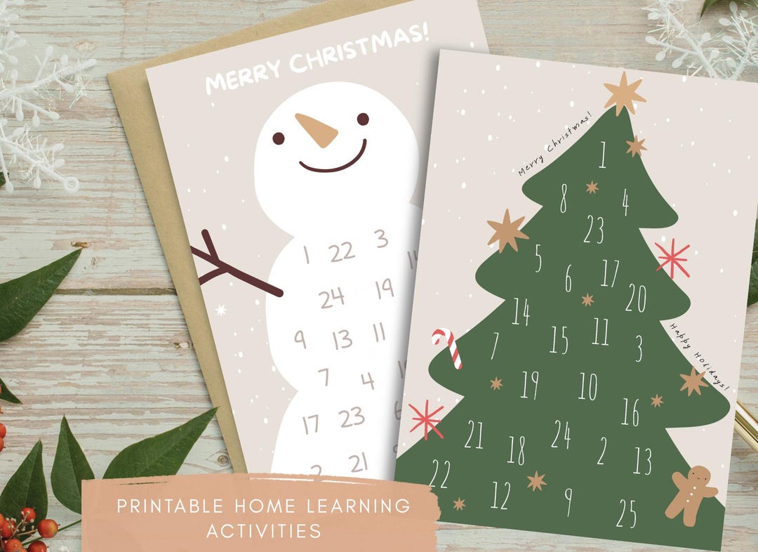 Christmas Themed Counting Printable, Christmas Maths Advent, Number ...