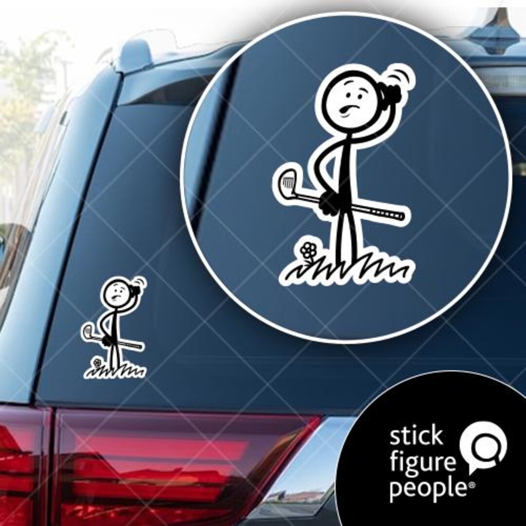 Golf - Lost Ball - Stick Figure - Adhesive Decal - Etsy