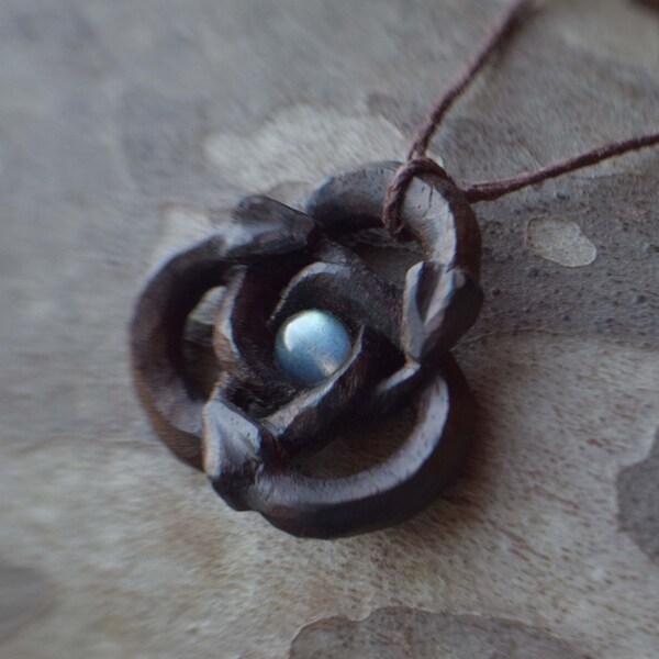 Carved Wood Pendant - Etsy