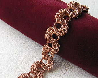 Knotted copper bracelet Cuff chainmail bracelet Lace sheet | Etsy